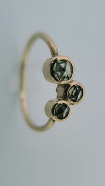 Verdant Ring | Arcana Silver Jewelry | 14k Gold and Nigerian Sapphires